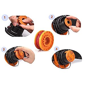 Trimmer Spool Line for Worx，Edger Spool Compatible with Worx trimmer spools Weed Eater String,Trimmer Line Refills 0.065 inch for Electric String Trimmers，Weed Wacker Spool Replacement Parts