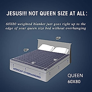 yescool Weighted Blanket for Adults (20 lbs, 60” x 80”, Grey) Cooling Heavy Blanket for Sleeping Perfect for 190-210 lbs, Queen Size Breathable Blanket with Premium Glass Bead