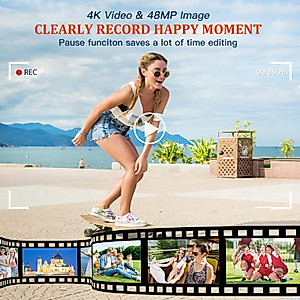 4K Digital Camera for Photography and Video Autofocus 48MP Vlogging Camera for YouTube with SD Card 3” Flip Screen Flash 16x Zoom Anti-Shake Travel Camera 2 Batteries|Battery Charger for Beginner