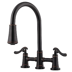 Pfister LG531YPY Ashfield 2-Handle Pull-Down Kitchen Faucet in Tuscan Bronze, 1.8 gpm