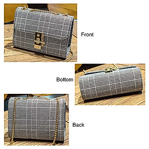 Small Crossbody Bag for Women, Cute Leather Clutch Purses for Girls, Mini Shoulder Bag with Chain Strap (black1)
