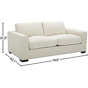 JFGJL Extra-Deep Down-Filled Loveseat Sofa Couch, 75.6" W, Cream