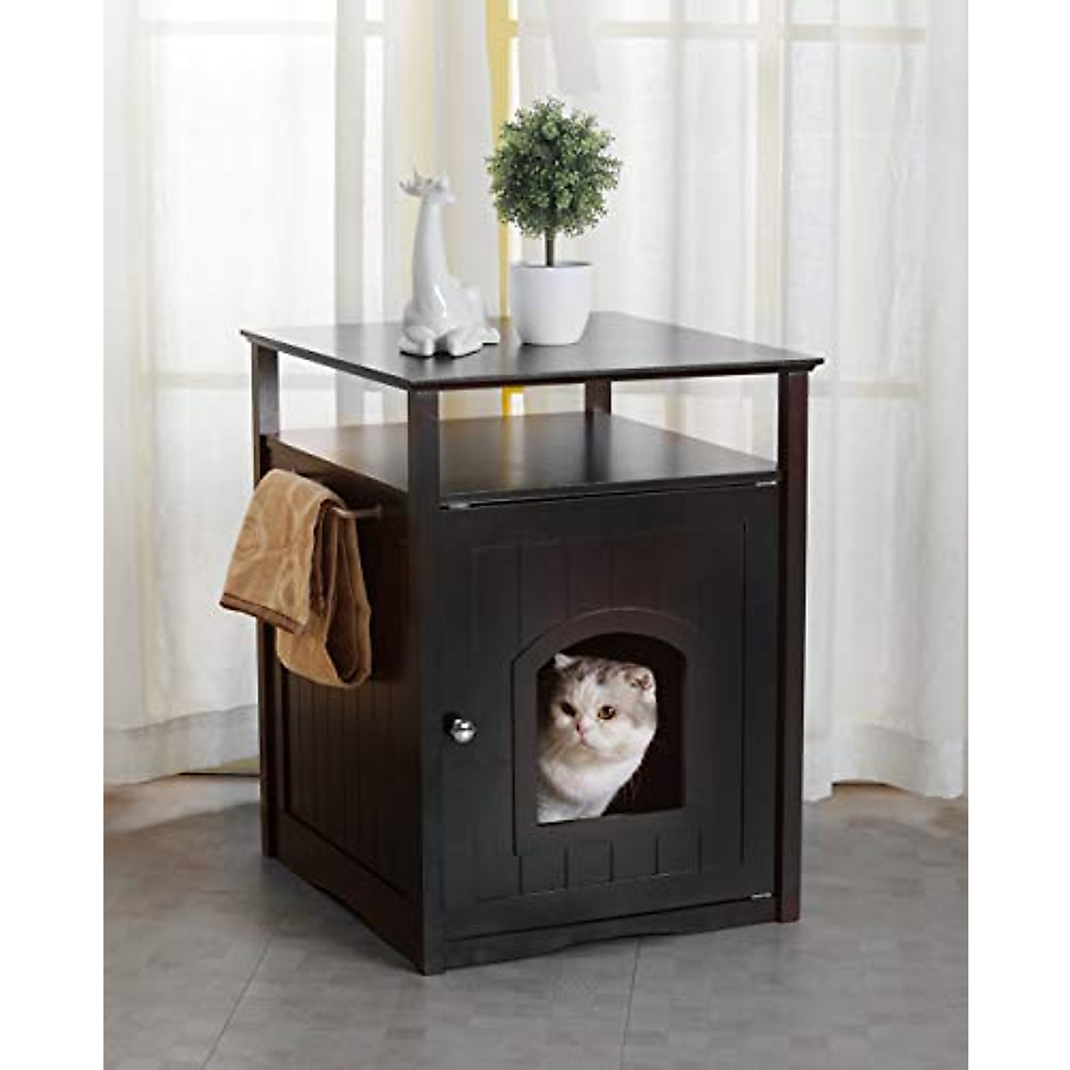 Merry Pet Cat Washroom/Night Stand Pet House – Hidden Litter Box Furniture