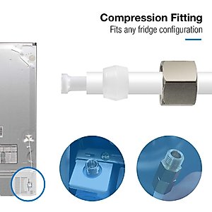 PureSec IMK01 Ice Maker Water Line Kit 3/8"&1/4" Fridge Water Line Connection DIY Kit for Connecting Reverse Osmosis Water Filtration System to Refrigerator/Ice Maker