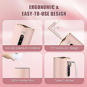 Electric Portable Bidet, Portable Travel Bidet Sprayer Toilet with USB Cable, More Convenient & Easy to Use for Camping/Travel/Home/Car (Pink)