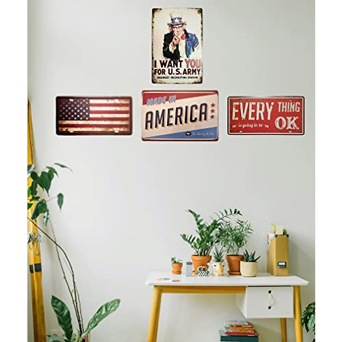 ERLOOD Made in America Retro Metal Vintage Tin Sign 12 x 8