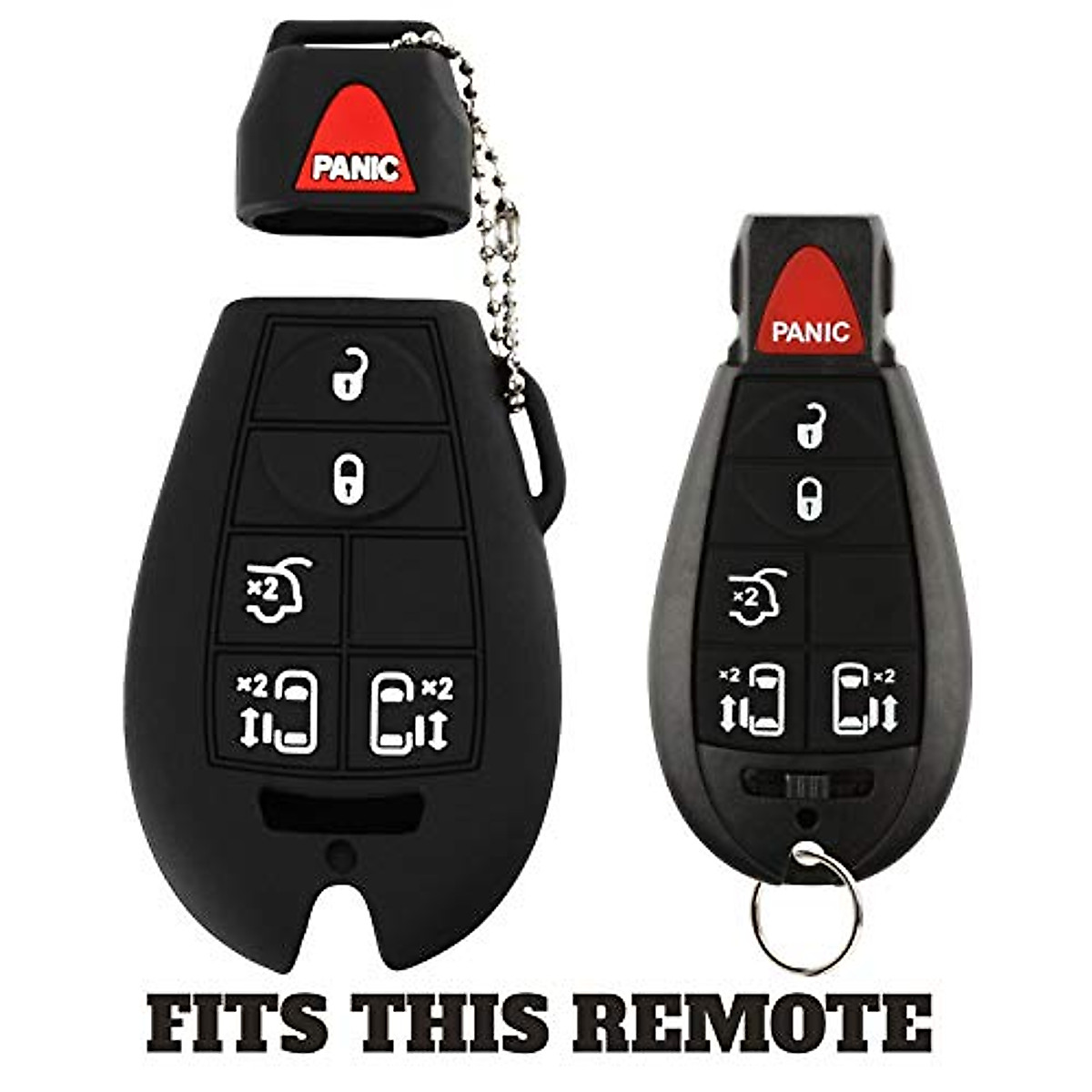 Key Fob Keyless Entry Remote Cover Protector for Jeep Dodge Chrysler (M3N5WY783X, IYZ-C01C, Fobik)