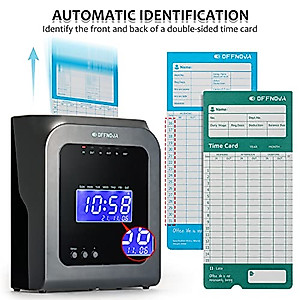 OFFNOVA Im·Pulse Thermal Time Clock for Employees Small Business, No Ink Ribbons or Network Needed, in/Out Time Attendance Machine with 50 Time Cards