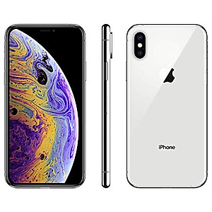 Apple iPhone XS, US Version, 256GB, Silver - Unlocked (Renewed)