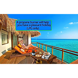 Horynar Propane Stove Single Burner Propane Stove 1 Burner 12000 BTU Propane Burner Camping Stove Propane with Propane Adapter Hose Portable Gas Stove One-piece Panel (silver)