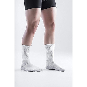 6 Pairs Mens Heavy Duty Steel Toe Work Crew Socks (Gray, US Shoe Size 9-12)