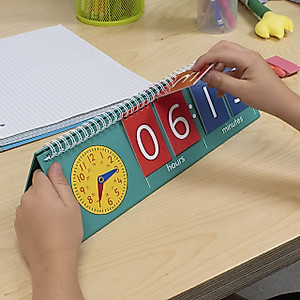edxeducation Time Flip Chart - Teaching Clock for Kids - Learn to Tell Time with Analog and Digital Clocks