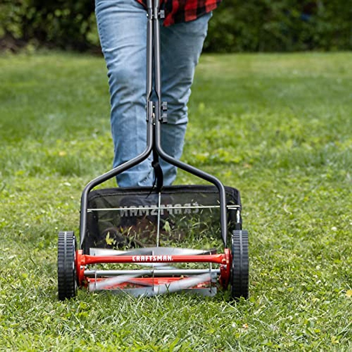 Craftsman 304-14CR 14-Inch 5-Blade Push Reel Lawn Mower with Grass Catcher, Red