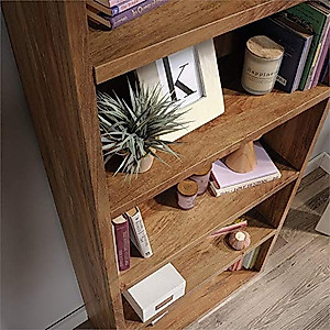 Sauder Miscellaneous Storage 5-Shelf Wood Bookcase in Sindoori Mango, Sindoori Mango Finish