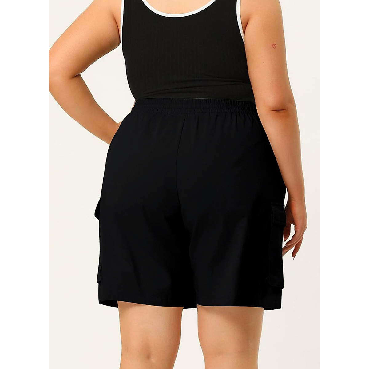 Eytino Womens Plus Size Lightweight Active Athletic Shorts Running Summer Shorts Hiking Cargo Shorts with Pockets,1X Black