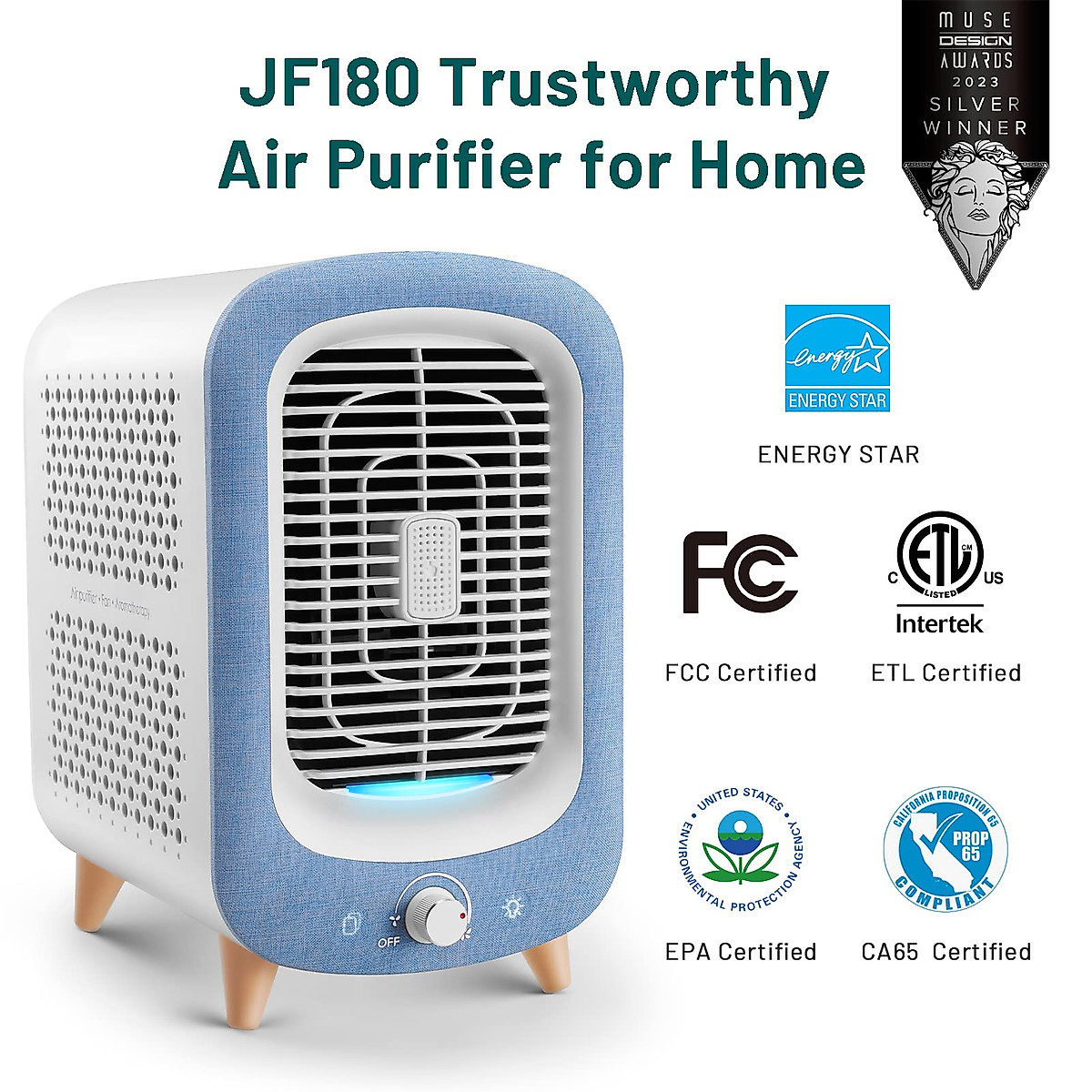 Jafända Air Purifiers JF180 Blue+ An Additional Set of New Replacement Filters,Exclusive for JF180