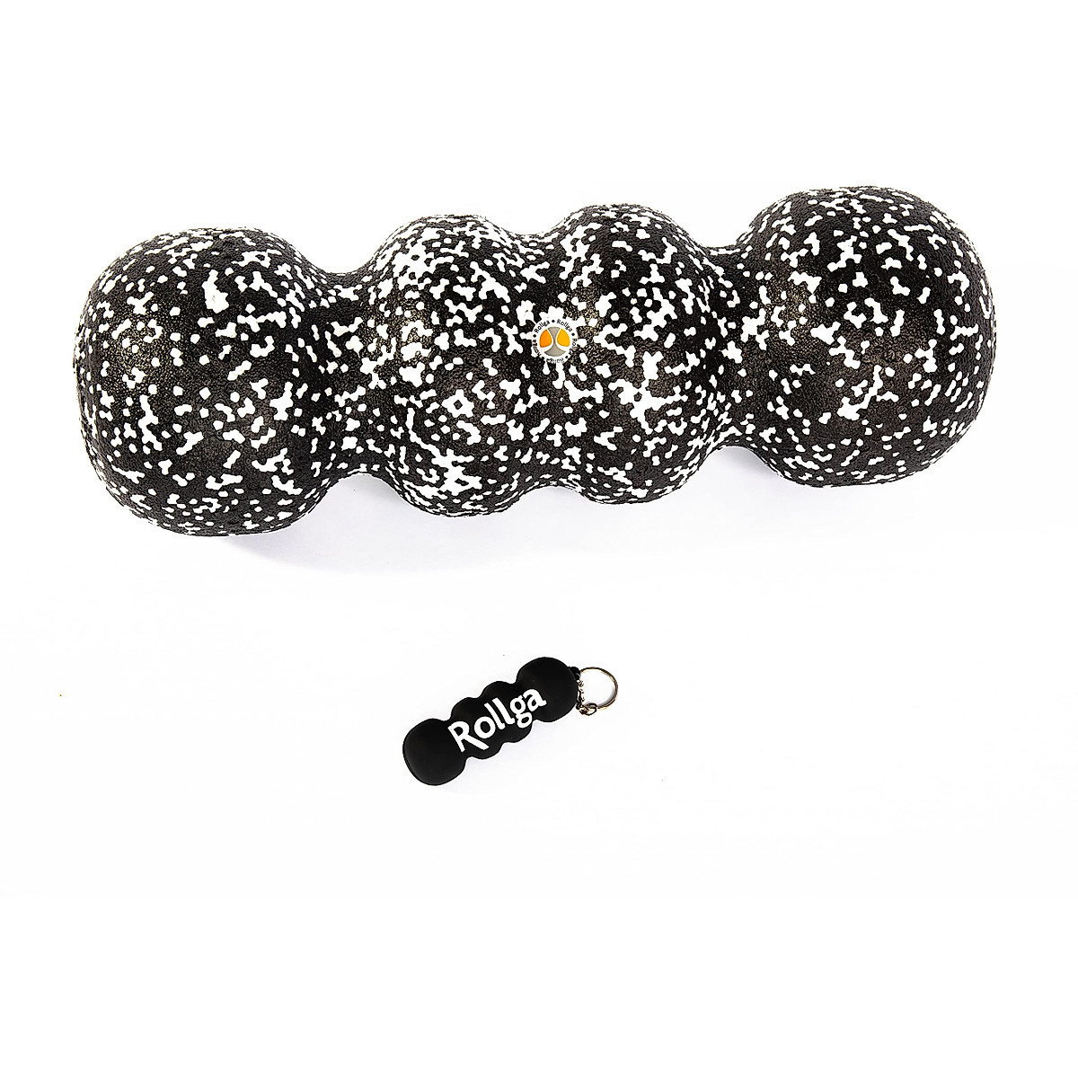 Rollga Micro Hand & Foot Roller for deep tissue massage and trigger point release, solid rubber, black color