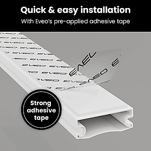 Cord Hider 153in - Covers for Wires - Paintable - Wire Hiders for TV On Wall - Cable Management - Cable Raceway - 9X L17 x W0.95 x H0.5 - White