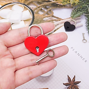 Honbay 2PCS Mini Love Heart Shaped Lock Padlock with Key for Jewelry Box, Purse, Handbag, Backpacks, Cabinet, Treasure Chest, Suitcases, Lockers, Letter Box, Diary, etc