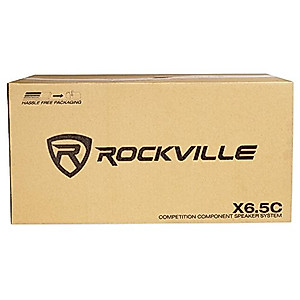 Rockville Pair X6.5C Competition 6.5" 1000W Component Speakers/Titanium Tweeters, black,silver