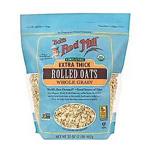 Bob's Red Mill Organic Extra Thick Rolled Oats, 32 oz, Pack of 1
