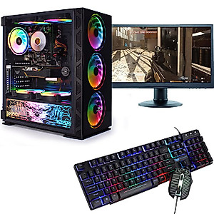 Veno Scorp Budget Gaming PC 22” Bundle Intel Core i5-8GB RAM - 500GB HDD – GT 710 2GB NeonZilla 8 ARGB Gaming Case - WINDOWS 10