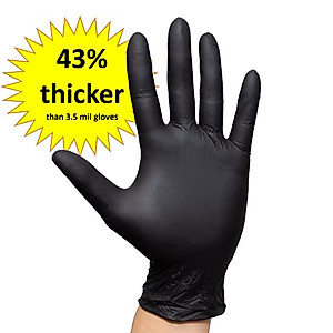 GripProtect Precise Black 5 Nitrile Exam Gloves | 5 Mil Thickness | Chemo-Rated | Medical, Law Enforcement, Tattoo, Dental, Janitorial, Food & Agriculture