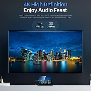 USB Hub Portable USB Hub RCB0724 12 in 1 3 USB-C/Type-C + 2 USB 2.0 + 2 USB 3.0 + RJ45 Gigabit Ethernet Port + VGA + HDMI Multi-Function HUB Laptop Stand Base with SD/TF Card Slot & 3.5mm Jack