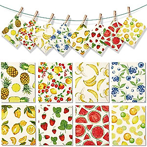 8 Pieces Swedish Kitchen Dishcloths Mixed Fruits Swedish Reusable Absorbent Sponge Cloths Dish Towels Quick Drying Washable Cleaning Dish Cloths for Kitchen Washing Dishes, Cleaning Wipes