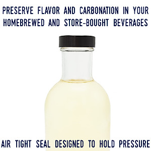 Kombucha Airtight Re-usable Secondary Fermentation Lids 8pk | Fits most store-bought Kombucha Bottles & Most Growlers | 38mm polyseal cap | Rust free