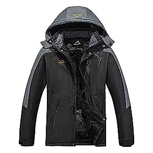 FTIMILD Men's Ski Jacket Waterproof Warm Winter Mountain Windbreaker Hooded Raincoat Snow Jackets