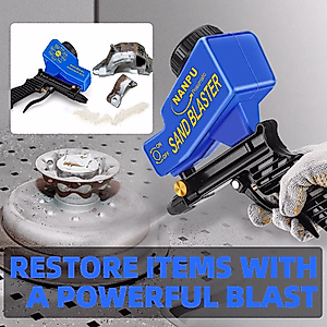 NANPU Air Sand Blaster Gun with Gravity Feed - Ceramic Nozzle, Metal Body | for Paint, Rust Removal, and Glass Etching | Versatile for Aluminum, Sand, Walnut Shells, and Soda Blasting Applications