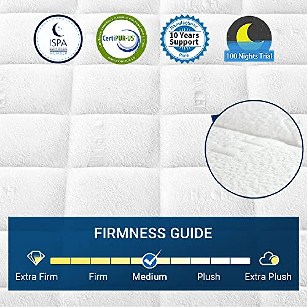 Avenco King Mattress, King Size Mattress in a Box, 12 Inch Latex Hybrid Mattress King, Cool Tencel Fabric & Bamboo Memory Foam & Pocket Spring, Medium Firm, CertiPUR-US, 10 Years Support (NDSM30)