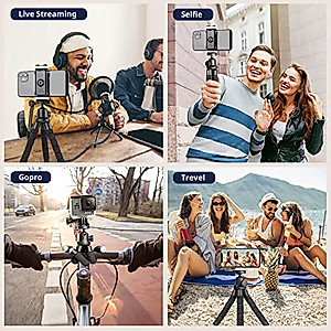 Eicaus Portable and Flexible Phone Tripod Stand for Cellphones, Compact Mini Tripod with Remote for Video Recording, Vlogging and Travel Photography(Black)