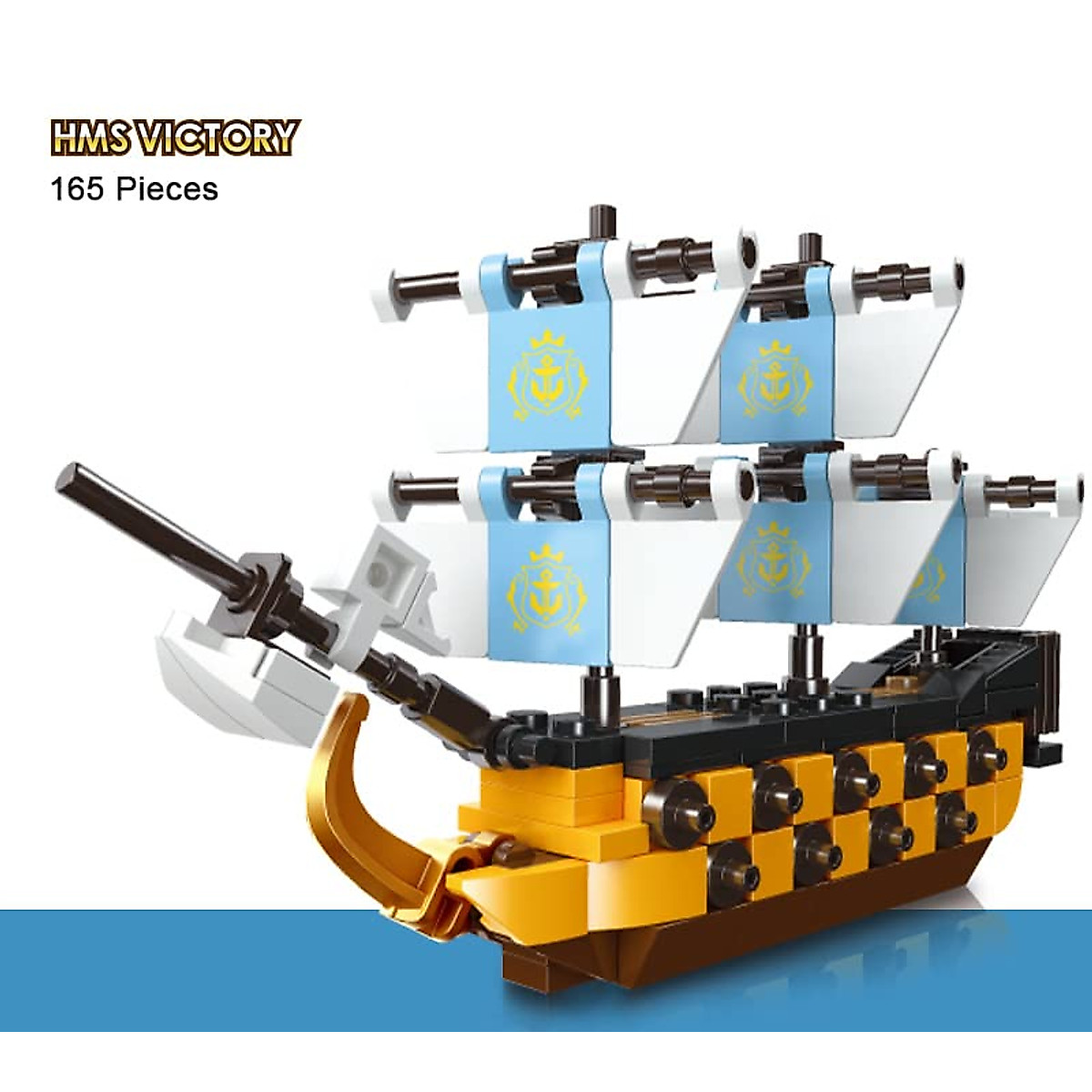 Apostrophe Games Famous Sailing Ships Building Block Set Toys - 3 Ships to Build, 506 Total Pieces - The Flying Dutchman, HMS Victory, Santa Maria, Model for Kids and Adults