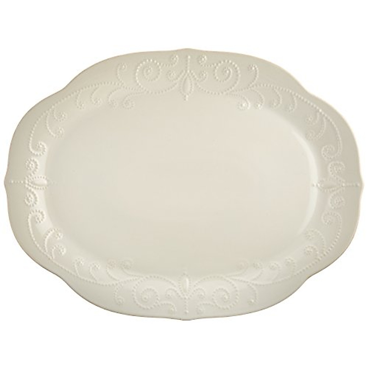 Lenox French Perle Oval Platter, White -