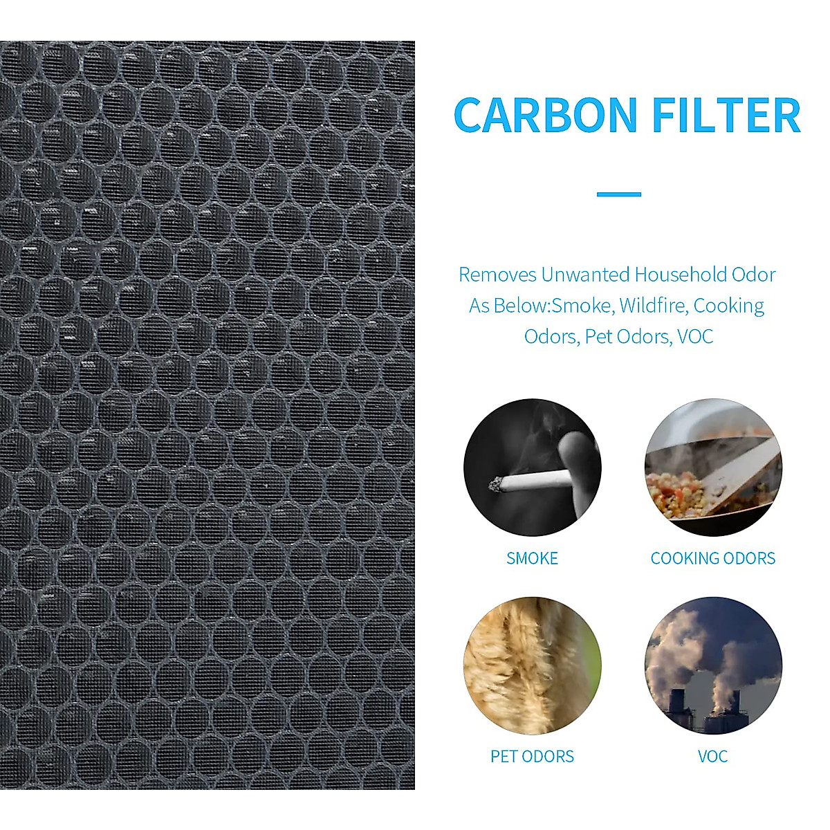 FCFMY Replacement Filter For HSP003 Dual Filtration HEPA Air Cleaner Purifier,2-in-1 Filter Includes H13 True HEPA & Activated Carbon Filter,Pack-of-2