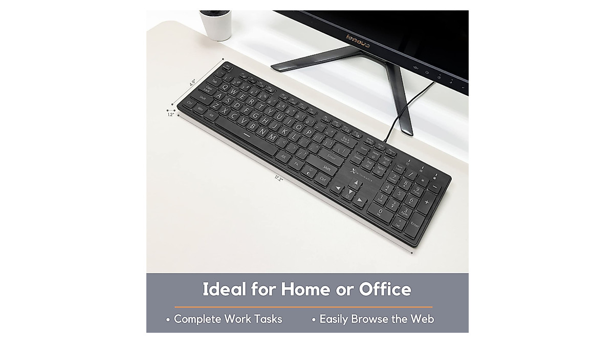 X9 Performance Backlit Large Print Keyboard - Easy to See and Type ...
