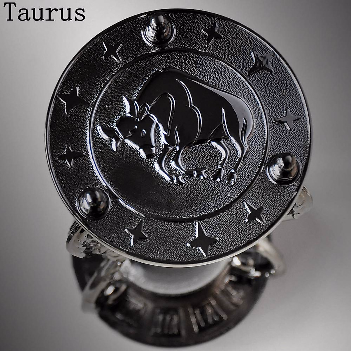 Black Antique Decorative Hourglass Sand Timer - 30 Minute, Unique Vintage 12 Constellations Metal Art Hour Glass for Office Desk Home Decor - Birthday Gift,Taurus