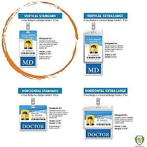 RN Badge Buddy - Vertical - Heavy Duty Spill Proof & Tear Resistant Cards - Double Sided- Quick Role Identifier ID Buddies for Registered Nurse - Printed in The USA by Specialist ID (Blue)