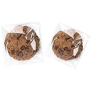 Self Sealing Cellophane Bags,5x7 Inch Cookie Bags,Clear Resealable Cellophane Bags Self Adhesive for Packaging Gifts, Products,100 Pcs