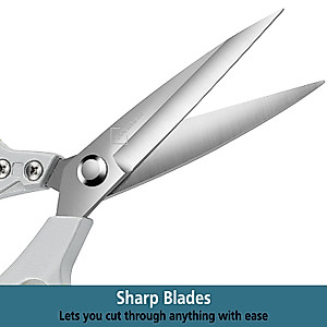 BoFuYuan Scissors Heavy Duty Utility - Stainless Steel Multipurpose Sharp Scissors for Cutting Cardboard, Carpet, Thick Fabrics, Leather, Rubber Plastics（9.25" Green）