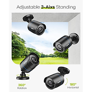 SANNCE 1080P Security Camera AHD/TVI/CVI/CVBS 4-in-1 CCTV Camera IP66 Weatherproof Analog CCTV Surveillance Bullet Camera Indoor Outdoor, 100ft Night Vision, No Power Supply and Cable, Only A Camera
