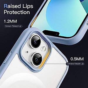 JETech Magnetic Case for iPhone 13 Mini 5.4-Inch Compatible with MagSafe, Translucent Matte Back Slim Shockproof Phone Cover (Sky Blue)