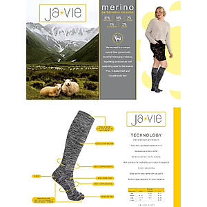 ja vie JAVIE Comfy 81% Merino Wool Skiing Socks Extra Warm for Women & Men Athletic Outdoor Performance Socks (2 Pairs)