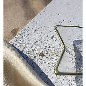 CAROVO Dainty Pearl Pendant Necklaces for Women 14k Gold Plated Barque Pearl Chain Necklace Delicate Handmade Cultured Single Pearl Necklace Everyday Jewelry for Gifts