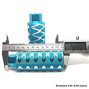 WADEKING Bike Pegs 4.3" Length, Fit 3/8 inch Axles, for Freestyle BMX Bikes and All Kinds of Bicycles, Durable, Stylish Non-Slip Carving（2 Pieces）(Light Blue)