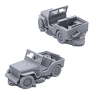 EnderToys Broken Vehicles Bundle, Terrain Scenery for Tabletop 28mm Miniatures Wargame, 3D Printed and Paintable