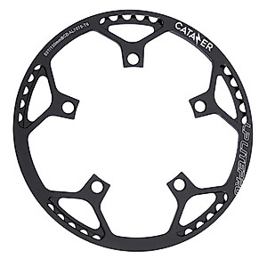 catazer Bike Chainring 130BCD Aluminum Alloy Ultralight Bicycle Chainring 45T 47T 53T 56T 58T BMX Chainwheel for Folding Bicycle (black,53T)
