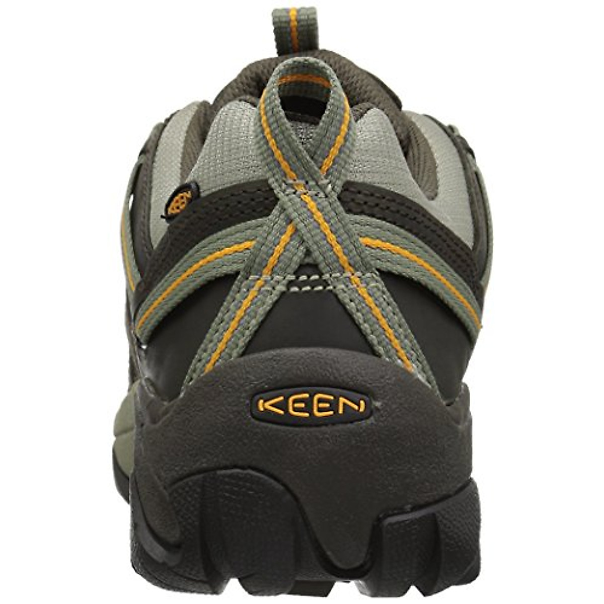 KEEN Men's Voyageur Low Height Breathable Hiking Shoes, Black Olive/Inca Gold, 7